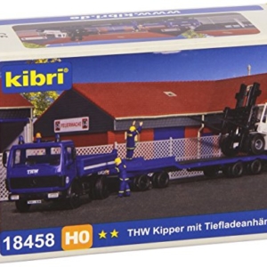 Kibri 18458 - H0 THW Kipper mit Tiefladeanhänger - Modellbau-Helden.de